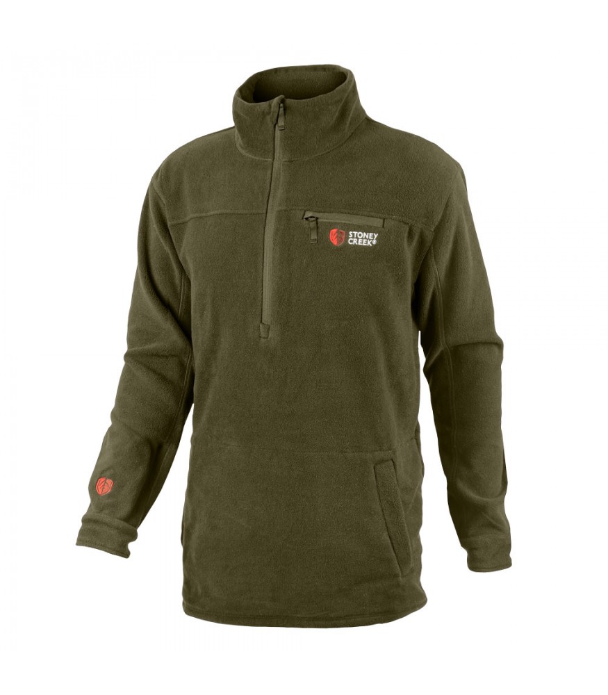 Quarter Zip Top - Bayleaf & Black | Stoney Creek Outdoors