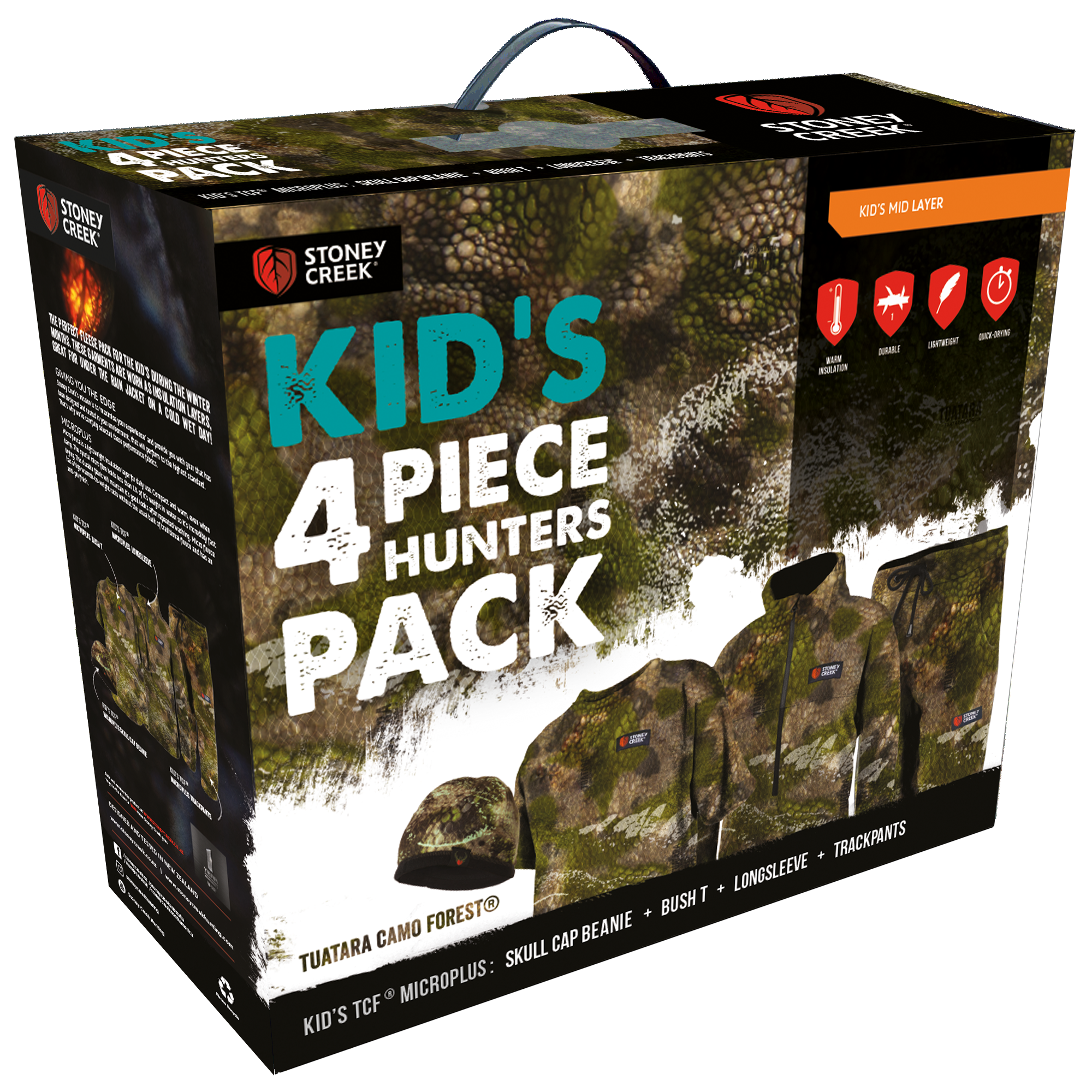 Kid's 4 Piece Hunters Pack - Tuatara Camo Forest | Stoney Creek Hunting ...