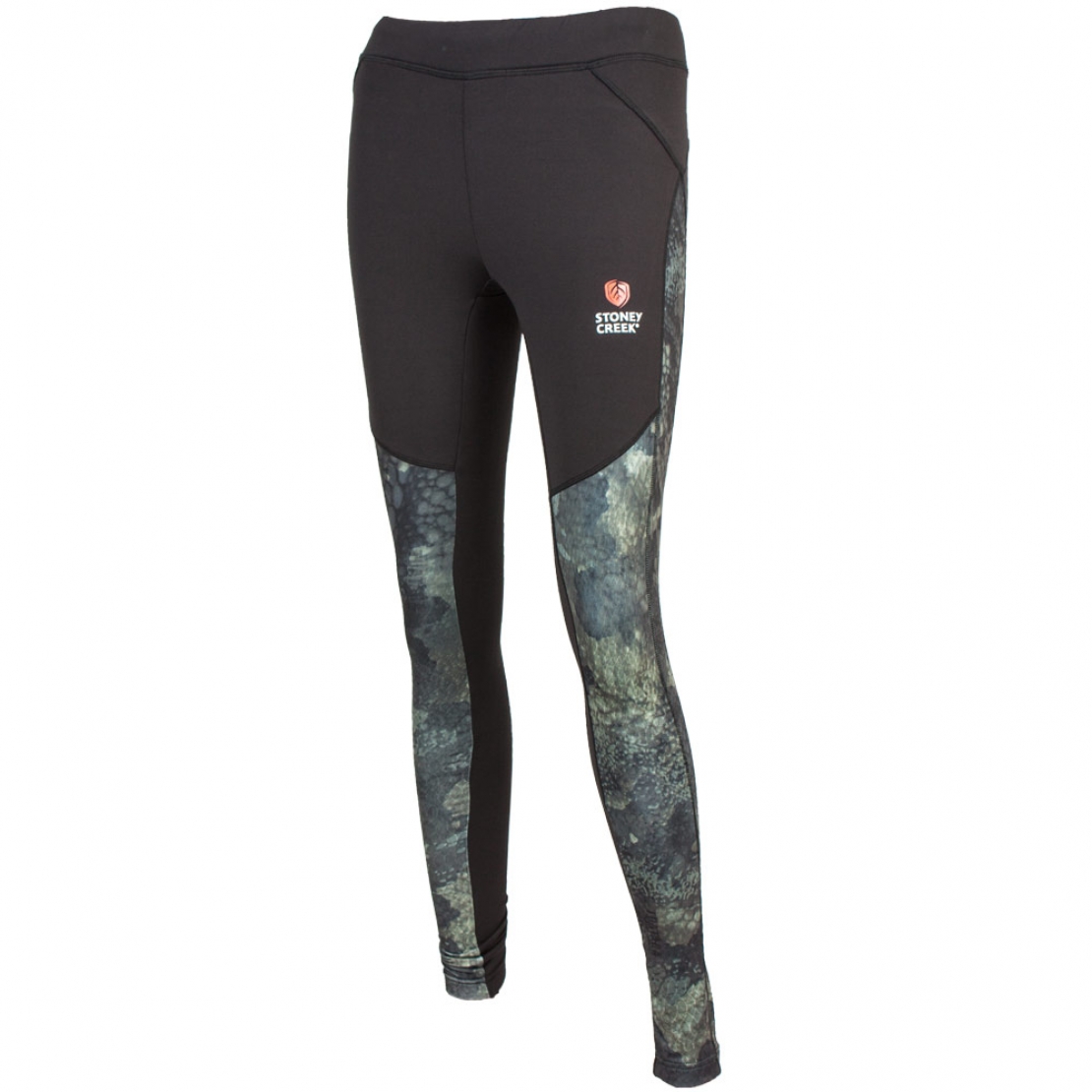 Women's SC Active Tights - Black and Bayleaf/TCF | Stoney Creek Outdoors